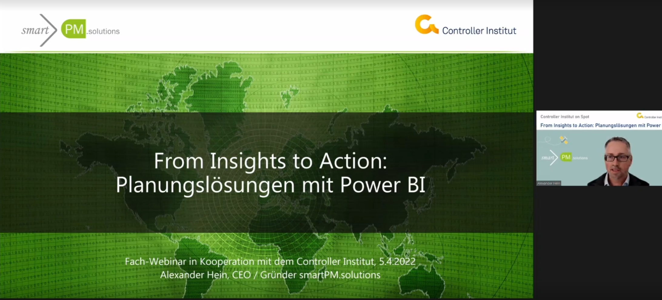 Planungslösungen in Power BI - ÖCI Webinar Video - smartPM.solutions